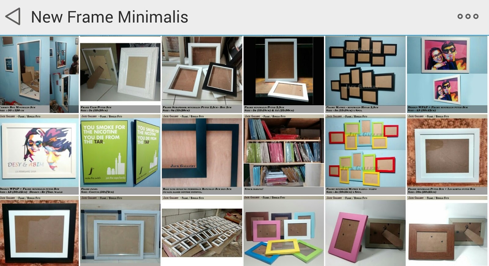 Frame Minimalis ~ Jual Bingkai Foto Didepok Jawa Barat