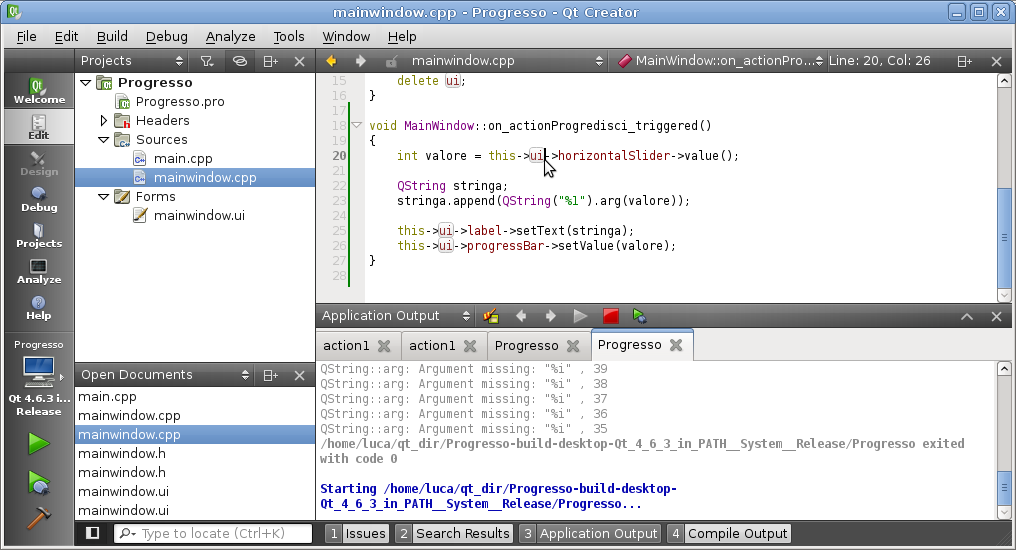 DHOB: Esempio GUI con QTCreator (2)