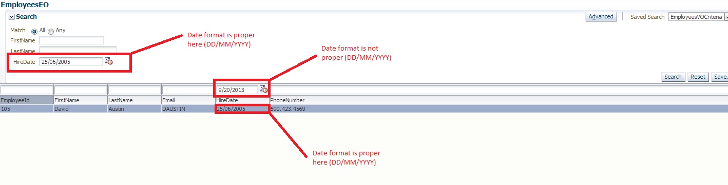 Problem with date field format in ADF