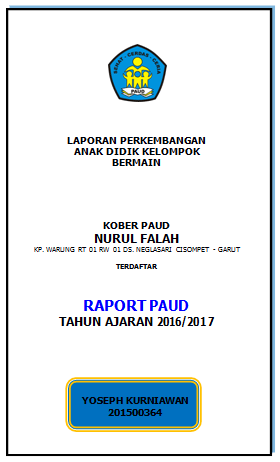 Contoh Format Rapor PAUD Terbaru - SEKOLAH BERBAGI