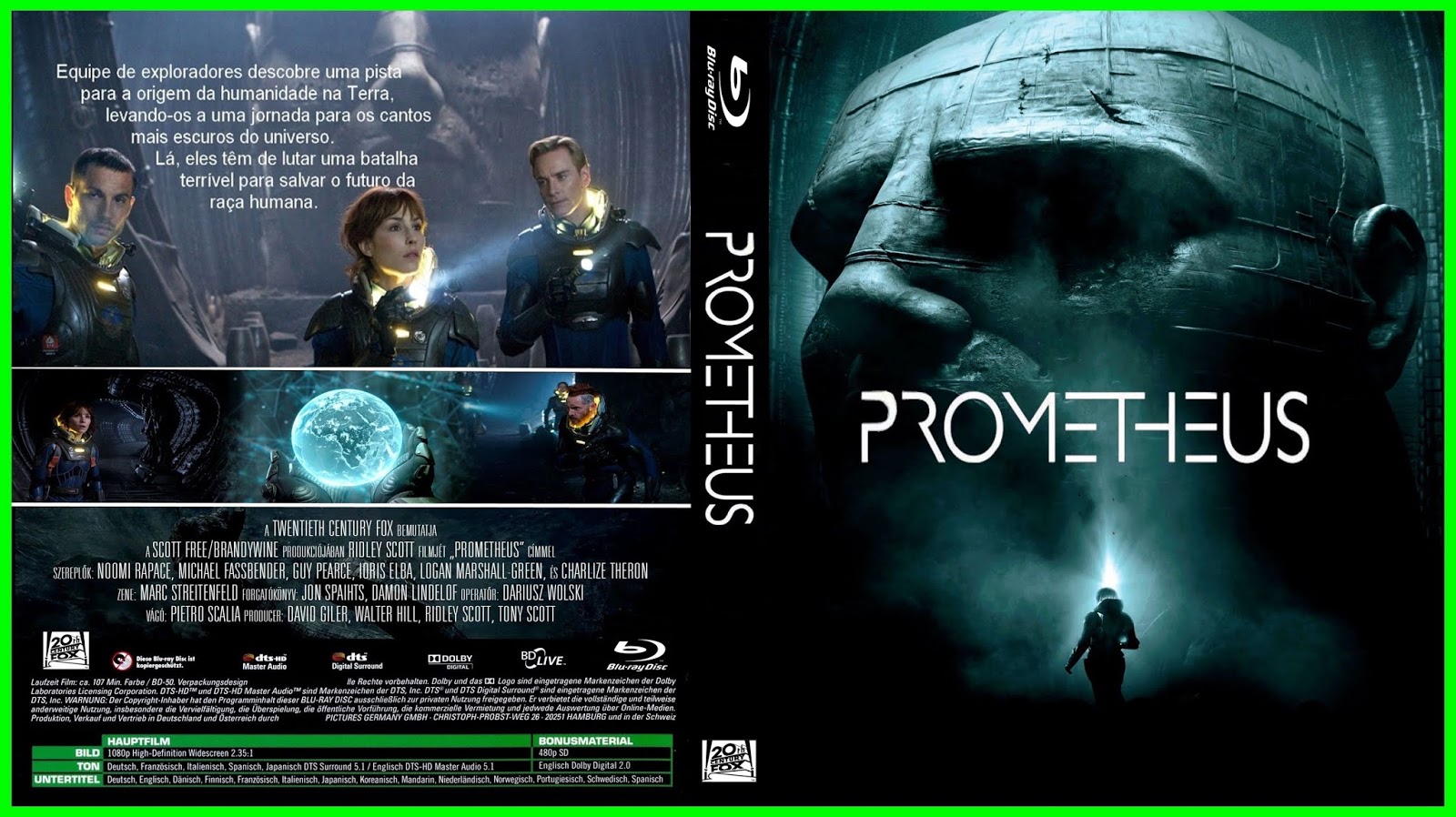 CAPAS DVD-R GRATIS: Prometheus (2012) - Blu Ray