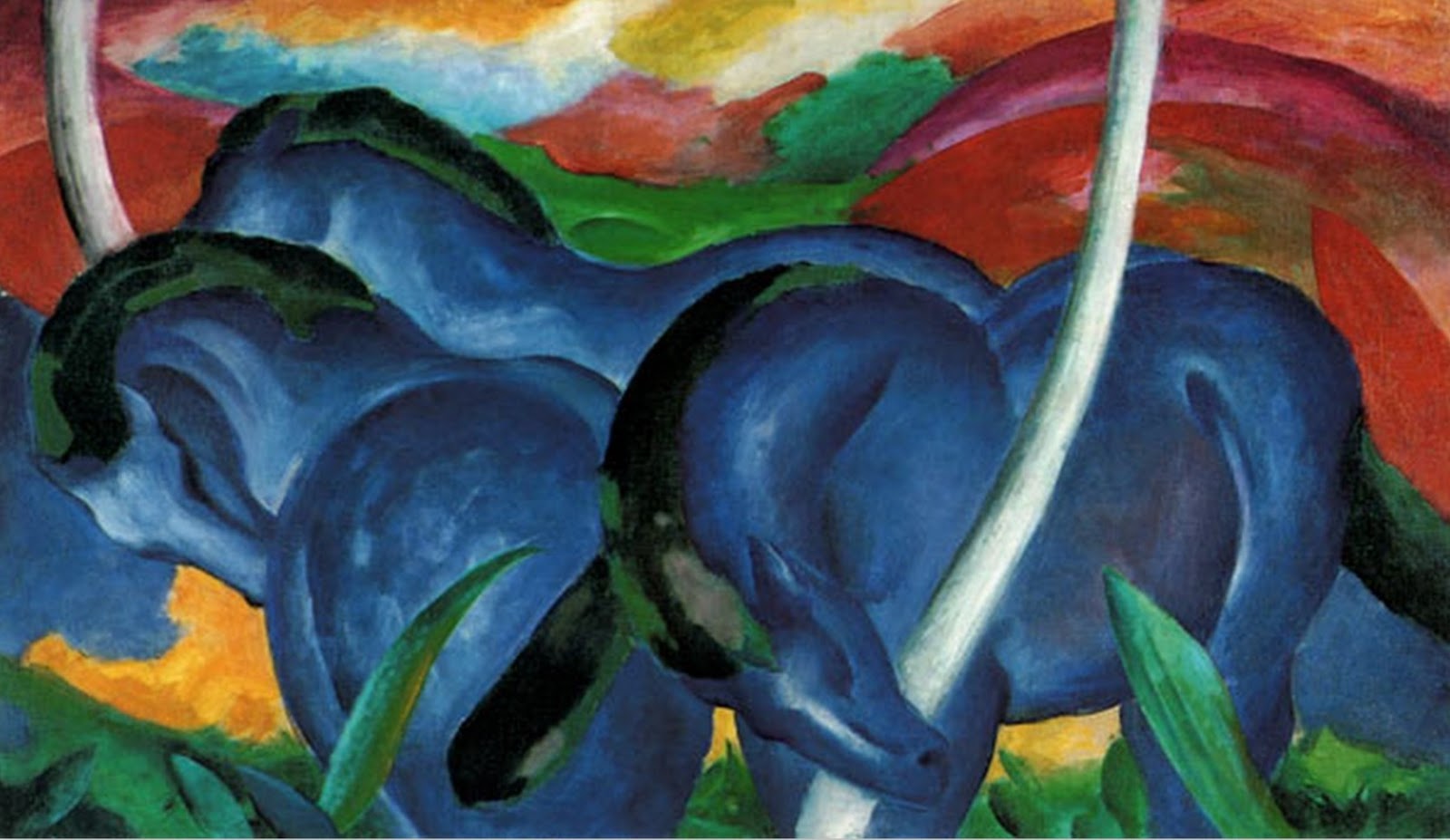 El arte es su máxima expresión : Caballos azules, (1911), Franz Marc