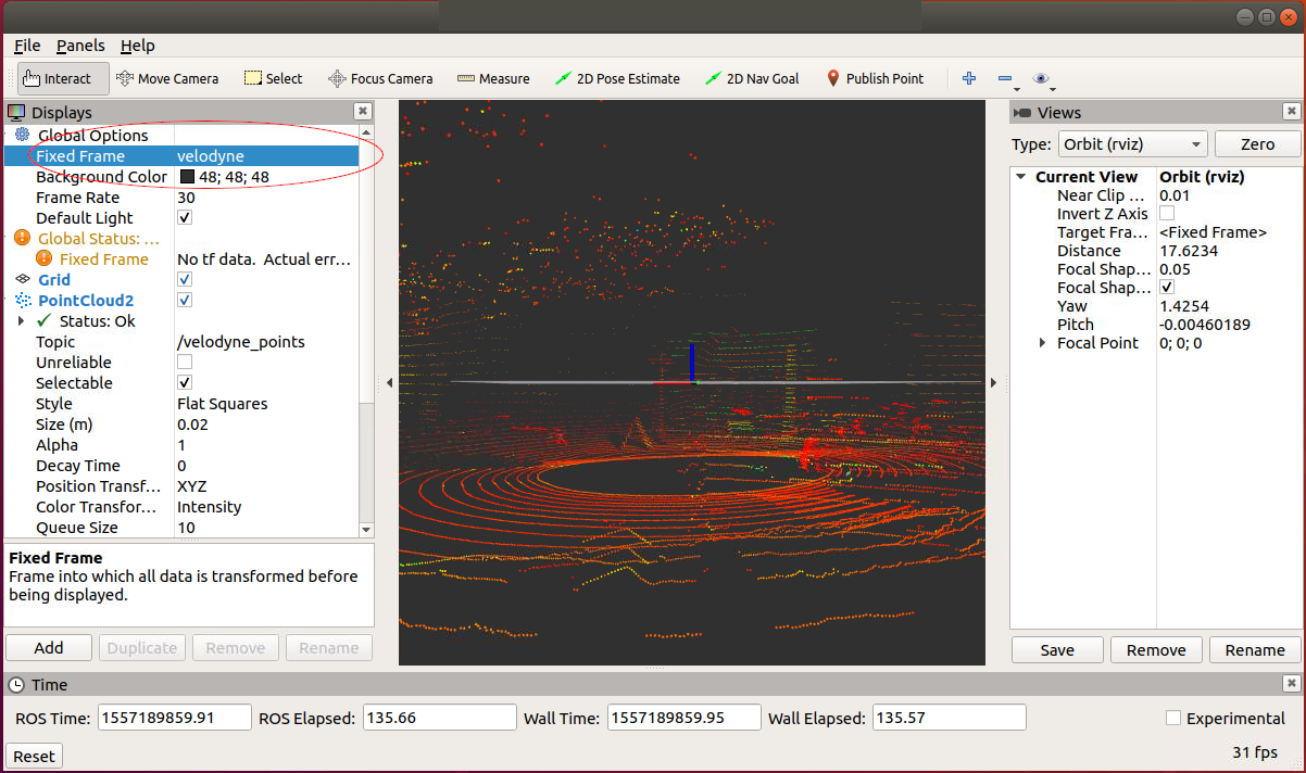 dominoc925: Displaying Velodyne PCAP data in ROS' RViz