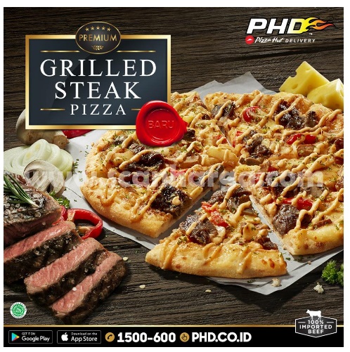 Grilled Steak Pizza, Menu Baru PHD dengan 100% Imported Beef