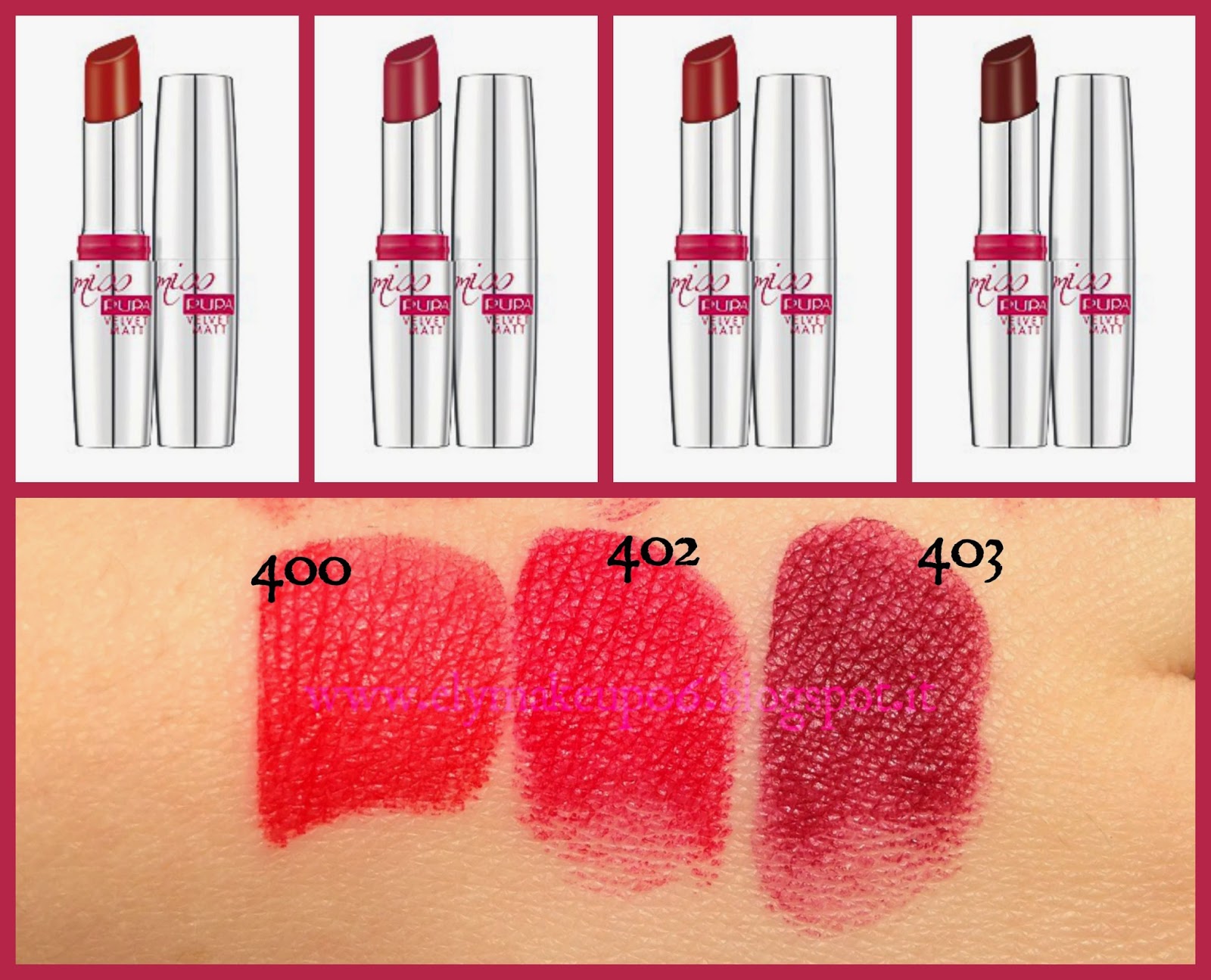 ElyMakeup: Swatch collezione Velvet Matt: Vamp! Cream Eyeshadow,Mascara ...