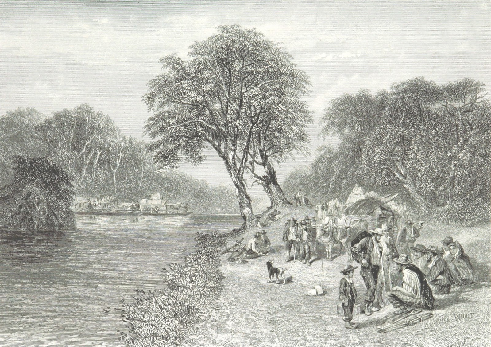 Diggers on the Road to a (Gold) Rush - c. 1870's Engraving of a Drawing ...