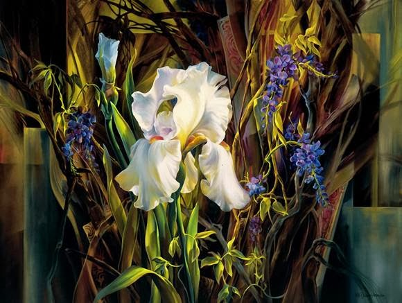 29 Gambar Lukisan Bunga - Seni Rupa