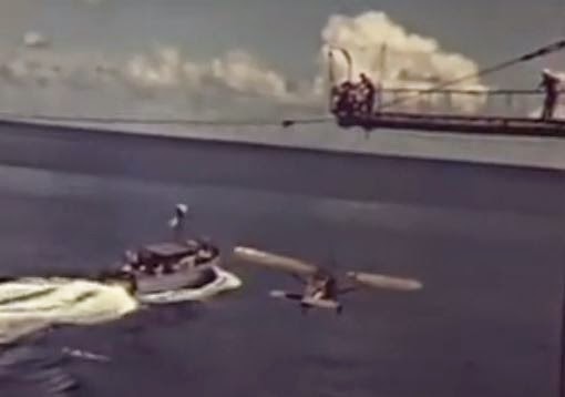 the Brodie take off and landing system for Navy LST ships during WW2