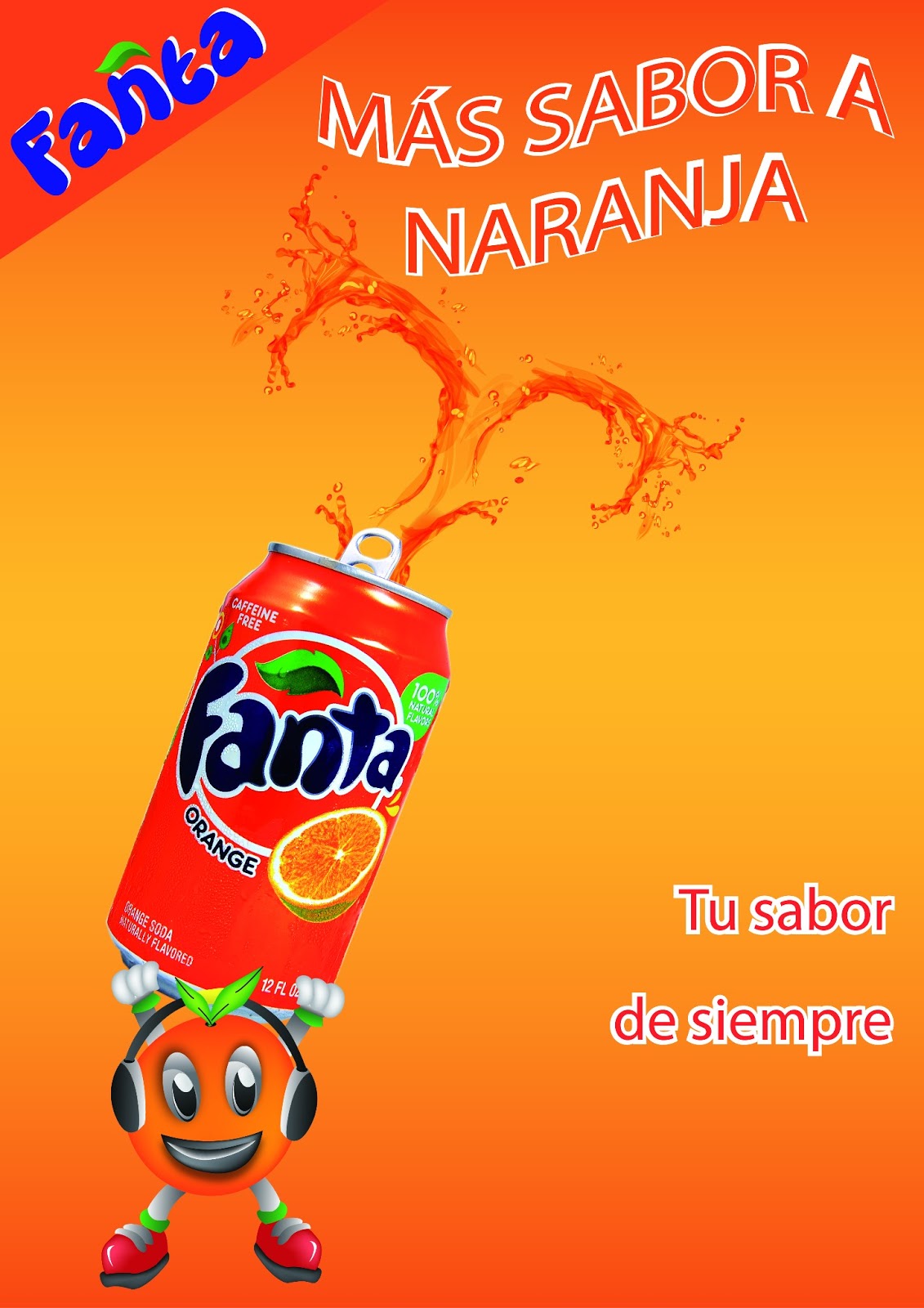 Piezas publicitarias: Afiche Publicitario "Fanta"
