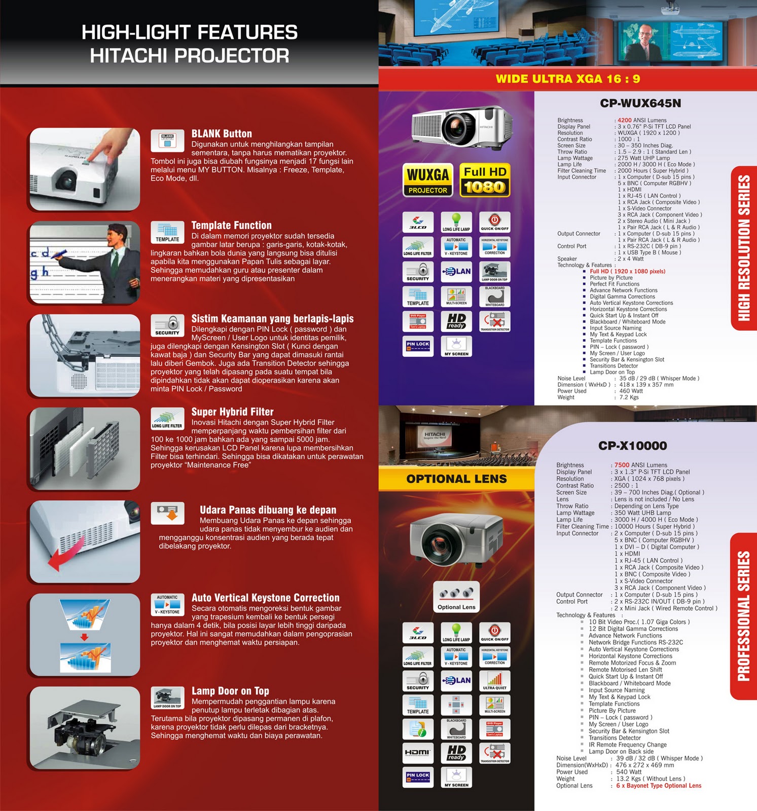 Hitachi Projector Indonesia: Brosur Hitachi Family Bahasa Indonesia