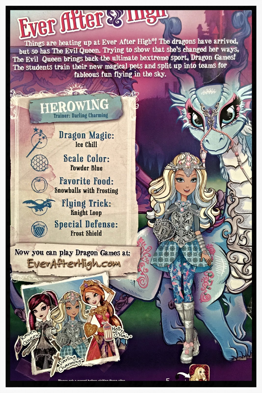 Ever After High-Pretty: Bios de Herowing , Prince of Scales y Nevermore ...
