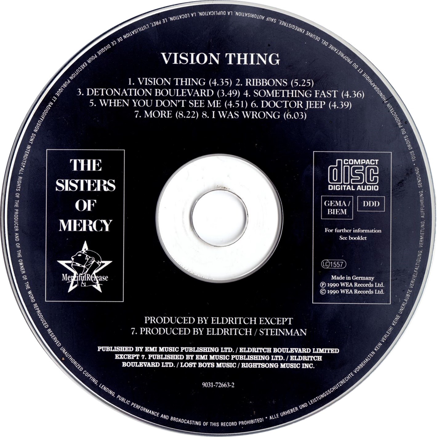 1990 Vision Thing - The Sisters Of Mercy - Rockronología