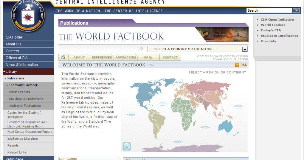 Aula de Adriana: 3º British: The World Factbook