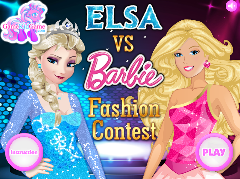 Elsa vs Barbie Fashion Contest Dress Up Game ~ G4B | Online Barbie ...