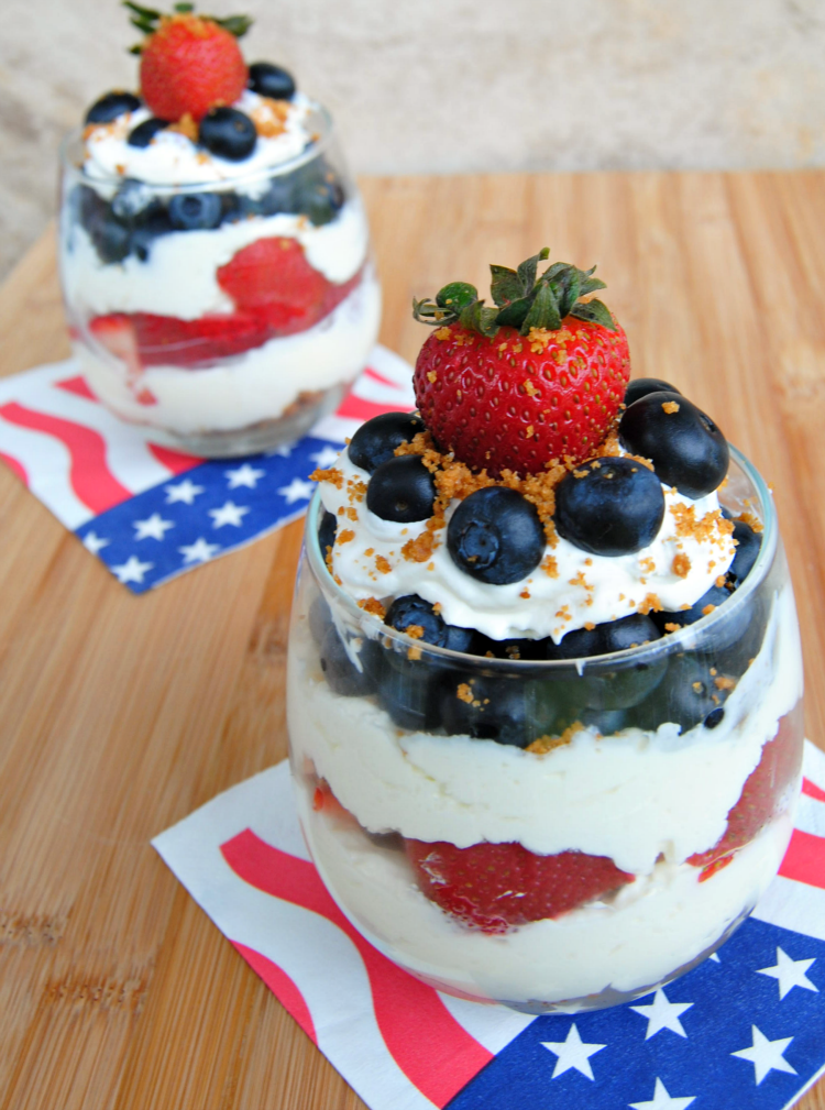 SteakNPotatoesKindaGurl: Strawberry and Blueberry Cheesecake Parfaits