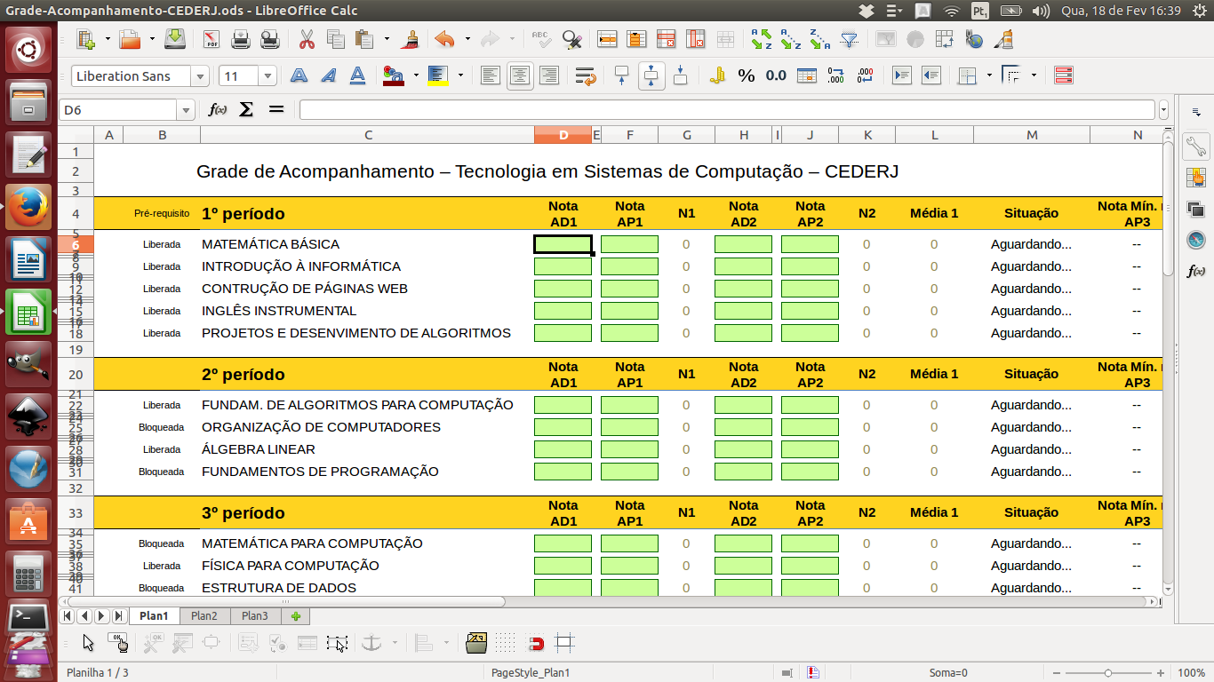 Valeu Cara Grade De Acompanhamento De Notas Para Alunos De Computação