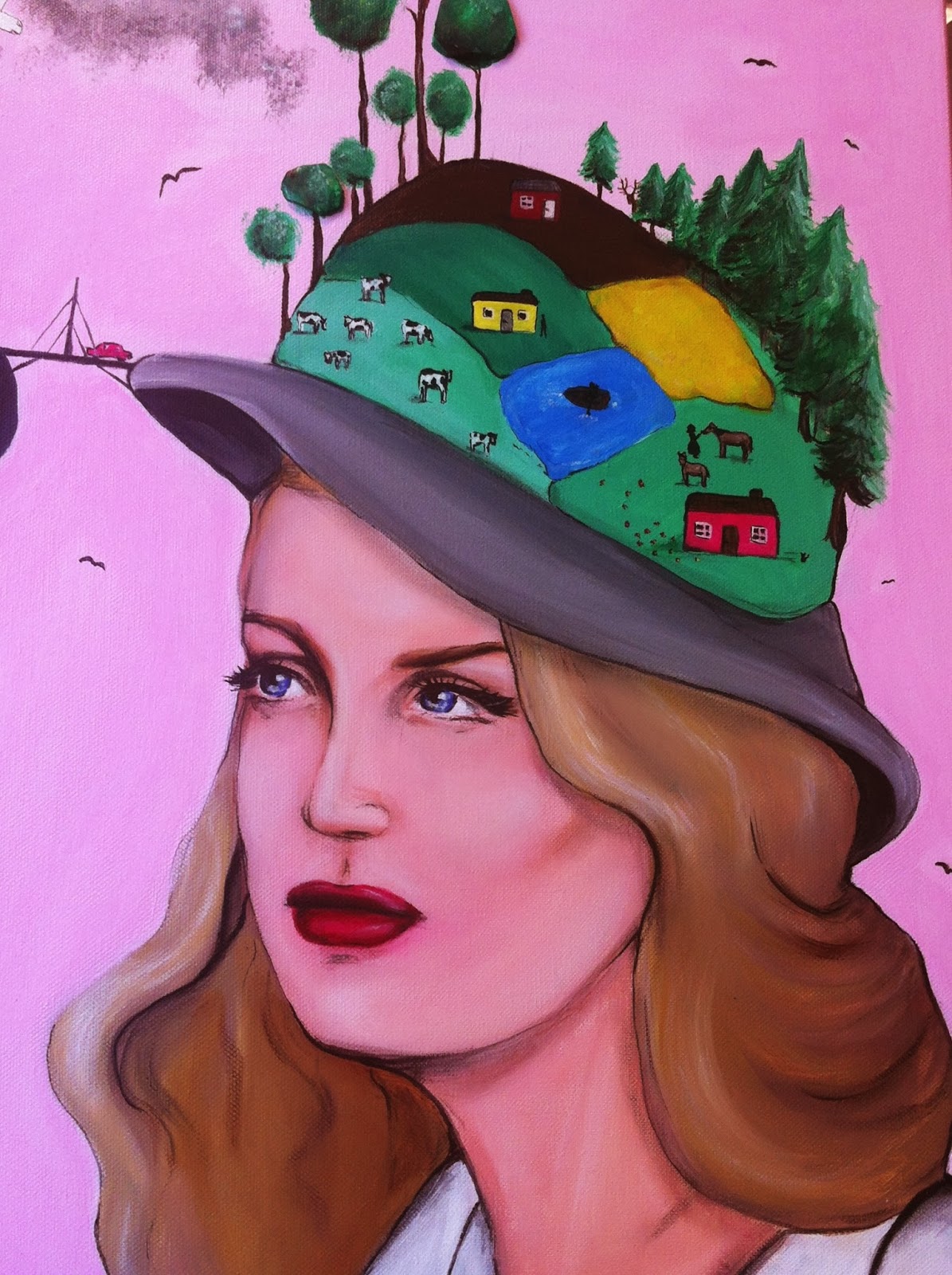 Emma Berlin: "staden" målning