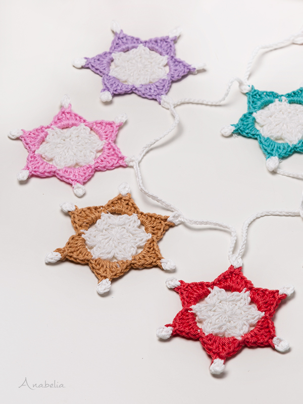 Six-point Crochet Stars Free Pattern, a Christmas gift | Anabelia Craft ...