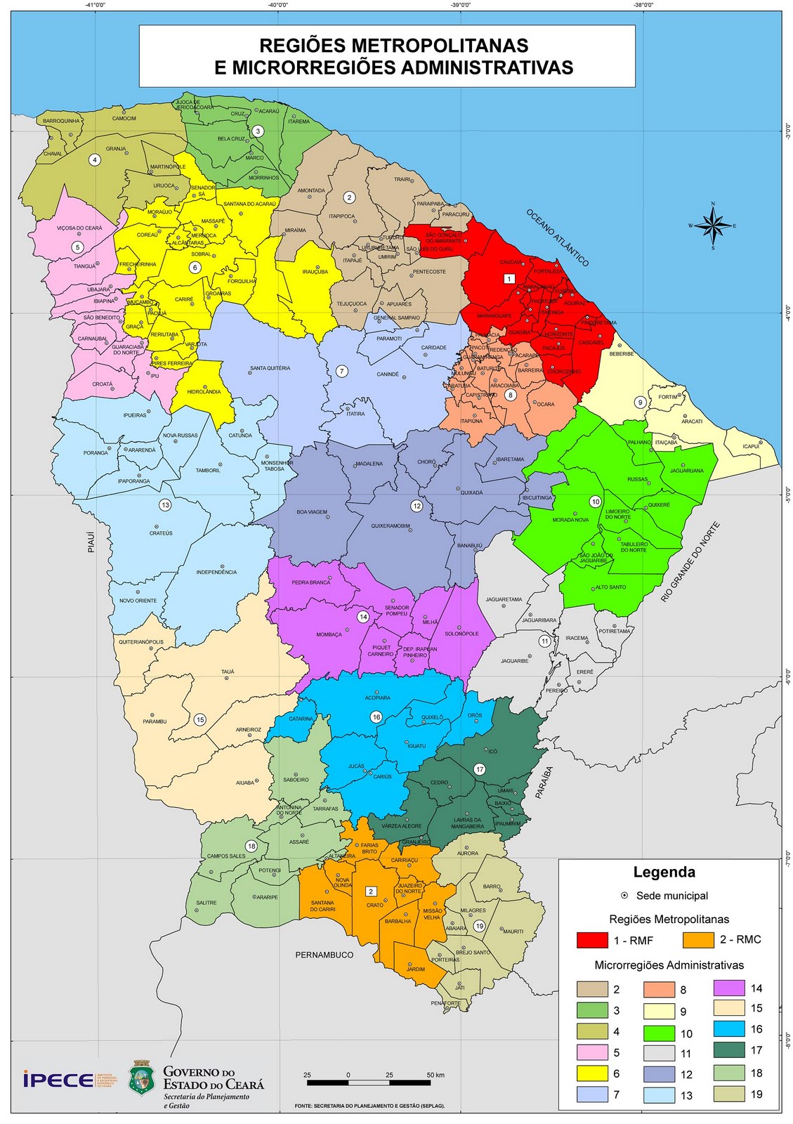 Mapa das Microrregiões do Ceará - Doc Press™