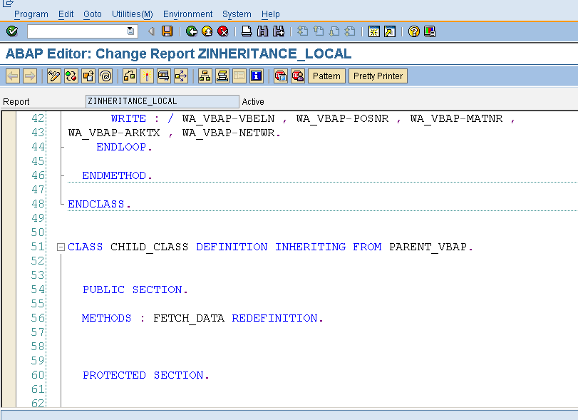 SAP TECH: Local Class :- Inheritance.