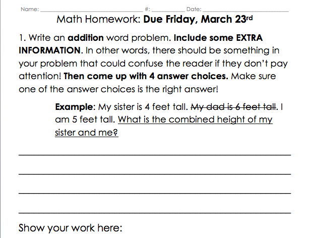 Yay Third Grade!: Create Your Own Math Homework