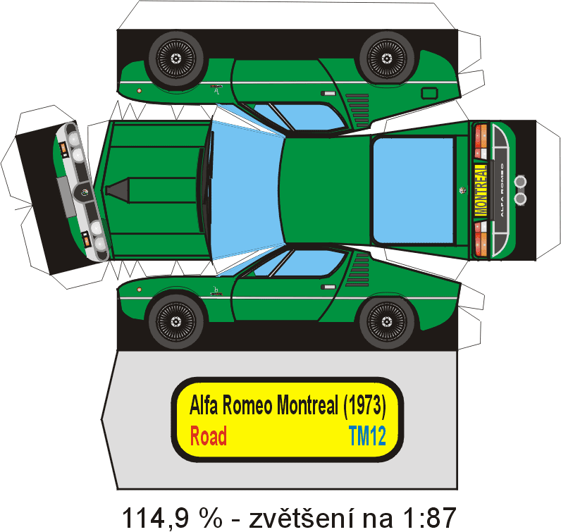 SP. Papel Modelismo: PaperCraft 1973 Alfa Romeo Montreal