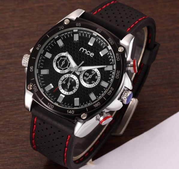 MCE 60193 Automatic Mechanical Multifuction 24 Hours Calendar Black ...