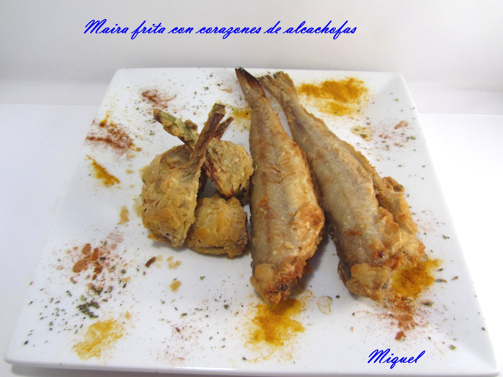 Les receptes del Miquel: Maira frita con corazones de alcachofa
