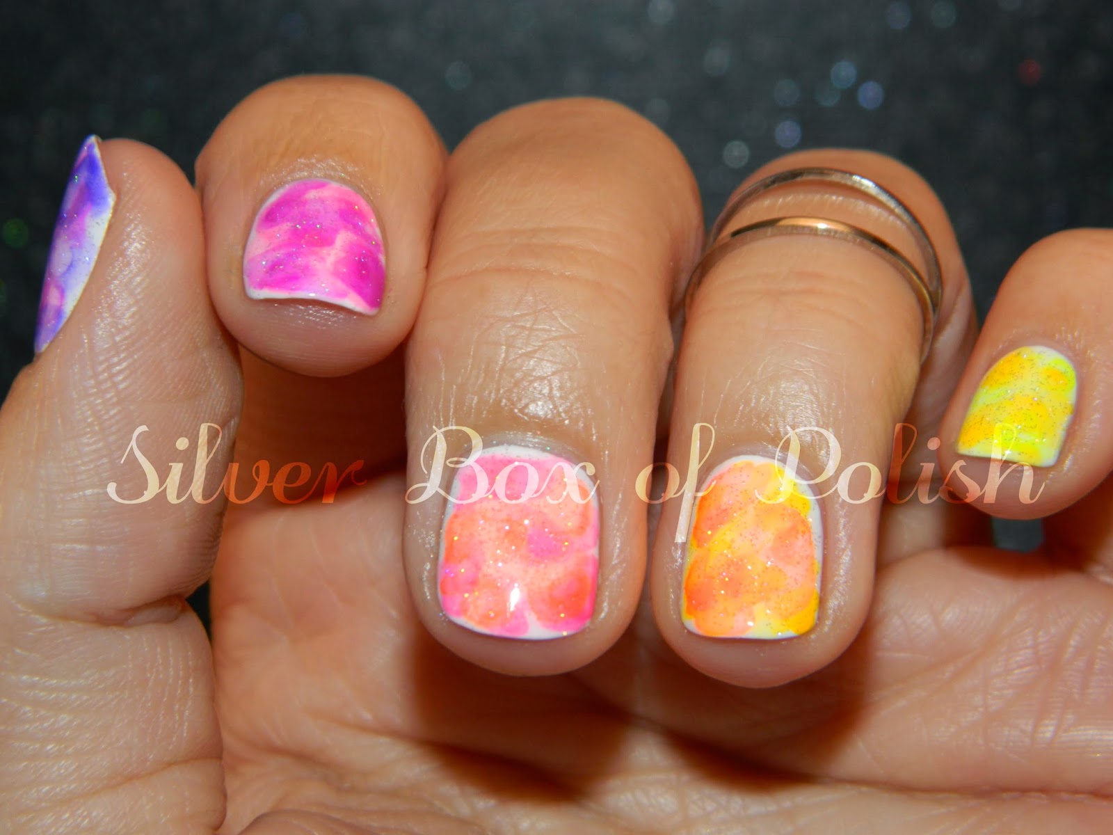 Silver Box of Polish: Neon Watercolor Skittles