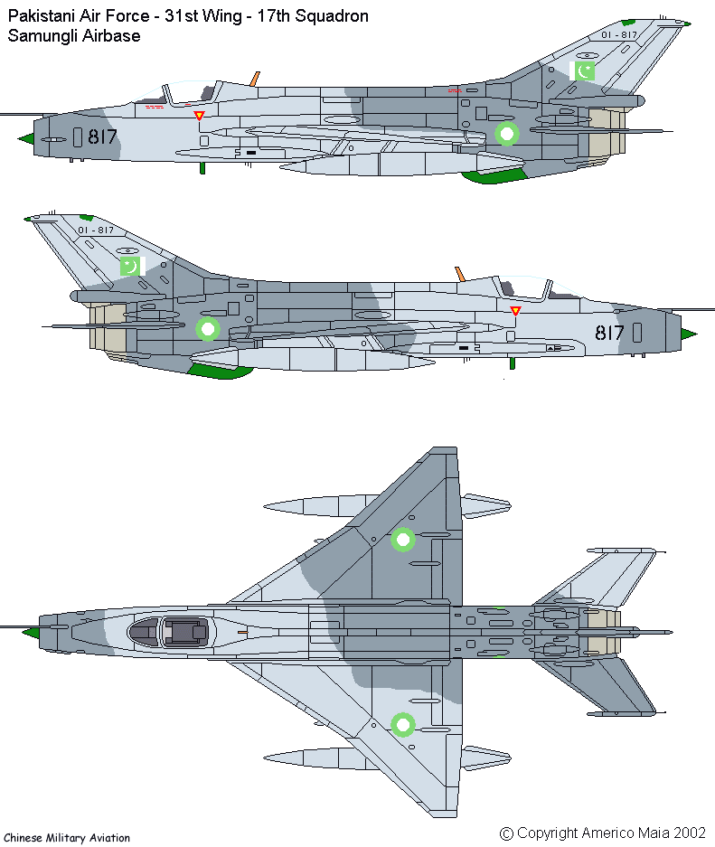 A picture of an F-7PG of the Pakistan Air Force (735x586) : r/WarplanePorn