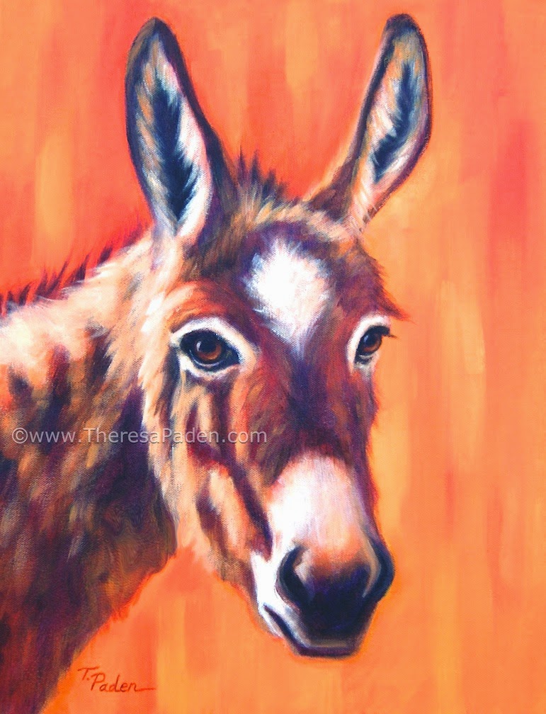 California Artwork: Donkey Art, Burro Painting by Theresa Paden