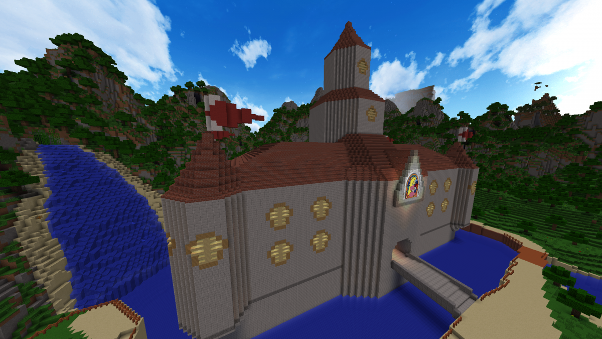 Mario-Time : Dear, Mario. I've remade my castle in Minecraft...