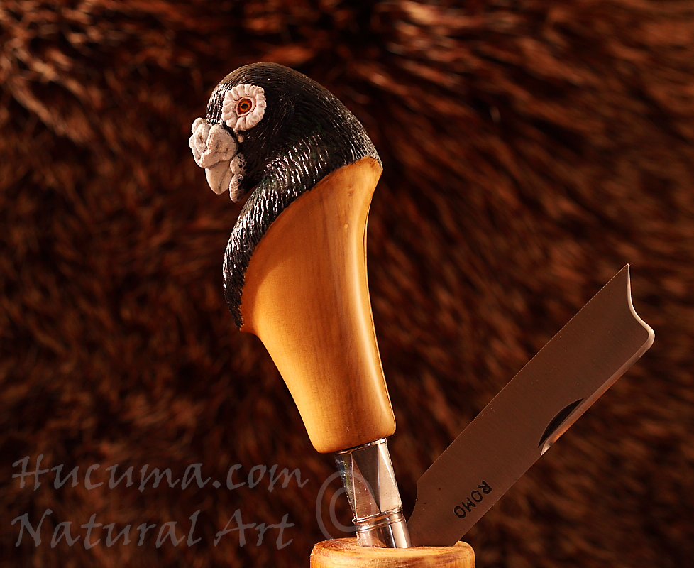 HUCUMA. artesanía en hueso y de diseño.: Navaja tallada con paloma ...
