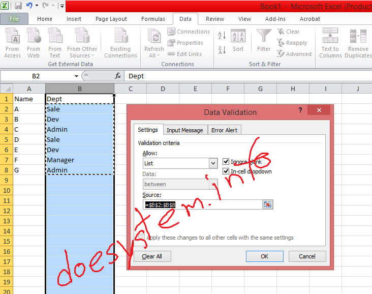 Doesystem: การสร้าง List ใน Excel