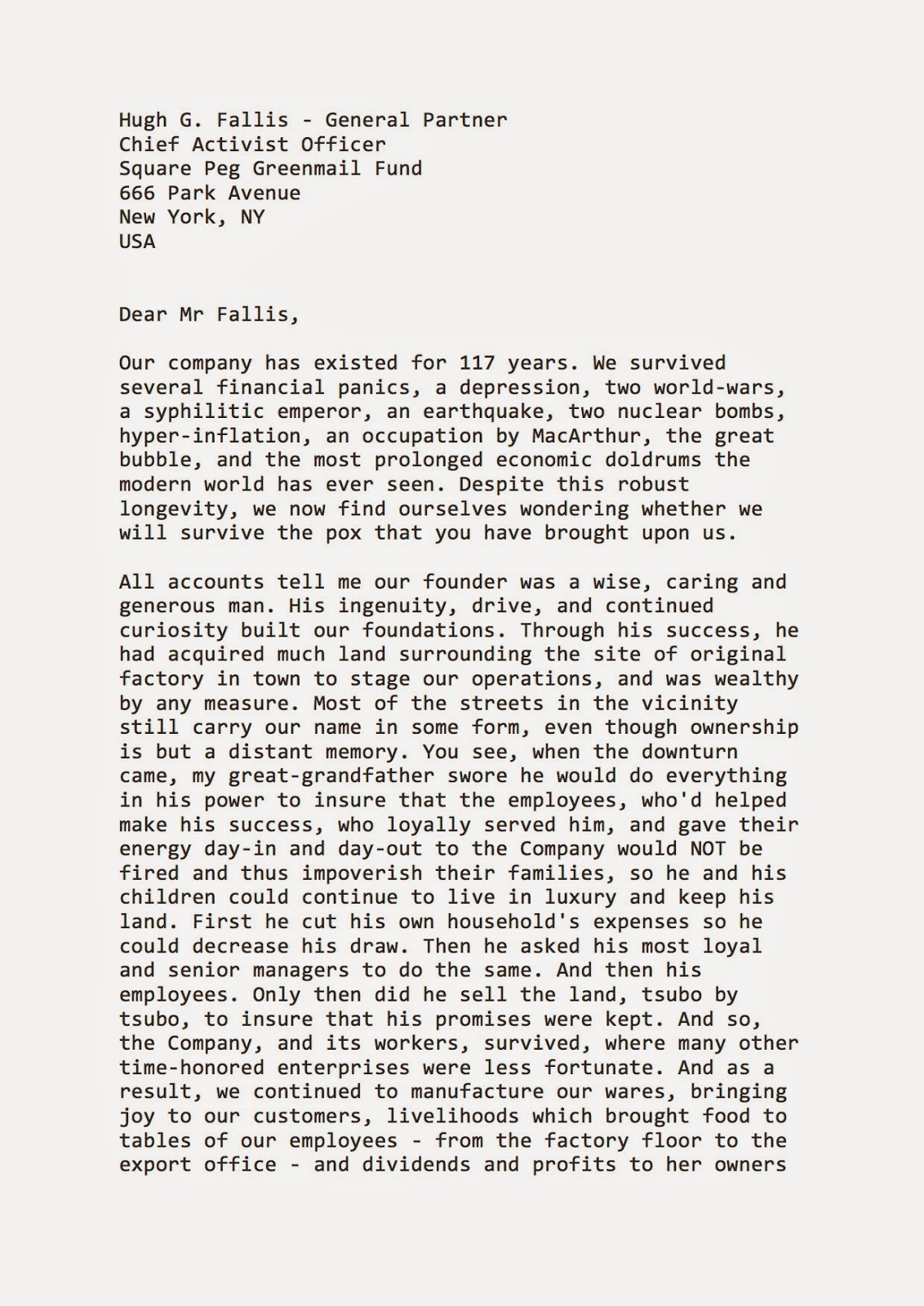 Cassandra Does Tokyo: Dear Mr Activist - What Have You Wrought?