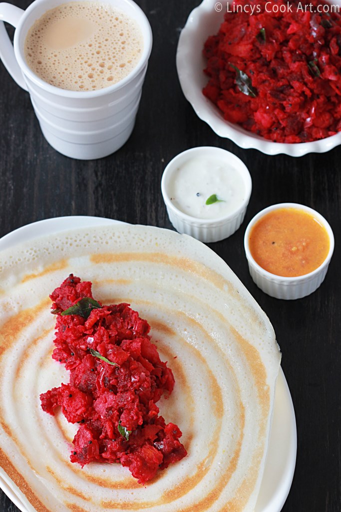 Beetroot Masala Dosa ~ Lincy's Cook Art