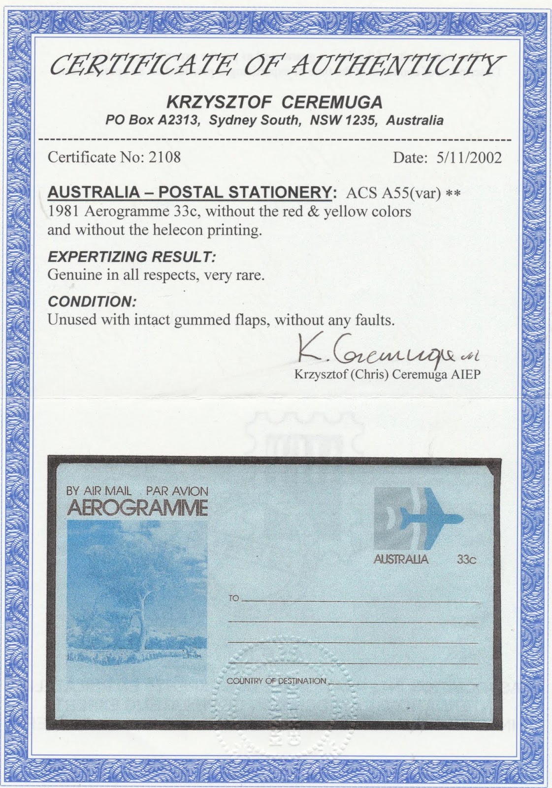 Aerogrammes & Airletters - Philatelic Archeology: Australia: 1981 33c ...