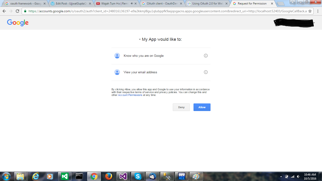 Implementing Oauth2.0 authorization for Google in asp.net Implementing Oauth2.0 authorization for Google in asp.net