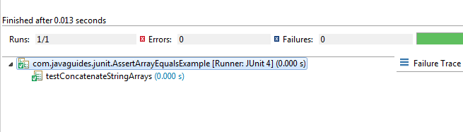 JUnit Assert.assertArrayEquals() Method Example JUnit Assert.assertArrayEquals() Method Example