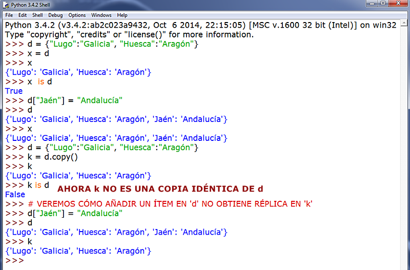APRENDER A PROGRAMAR CON PYTHON: DICCIONARIOS Y SUS MÉTODOS