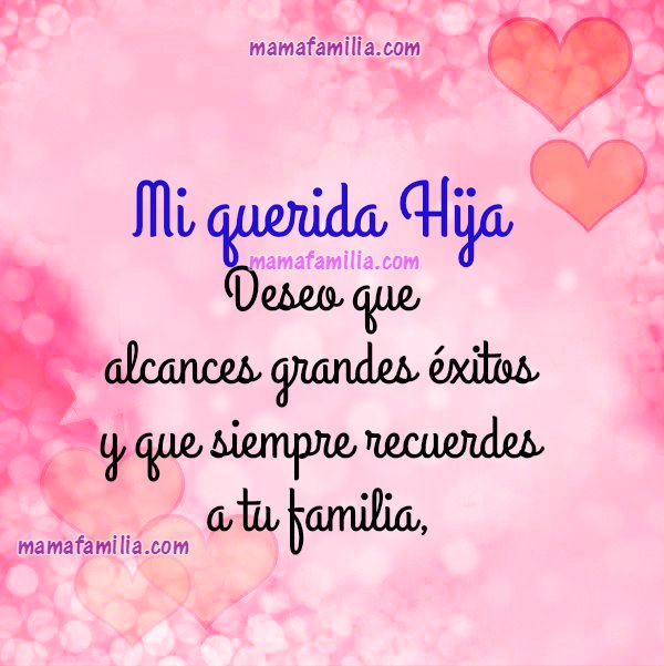 Para mi Querida Hija. Frases de Bendición