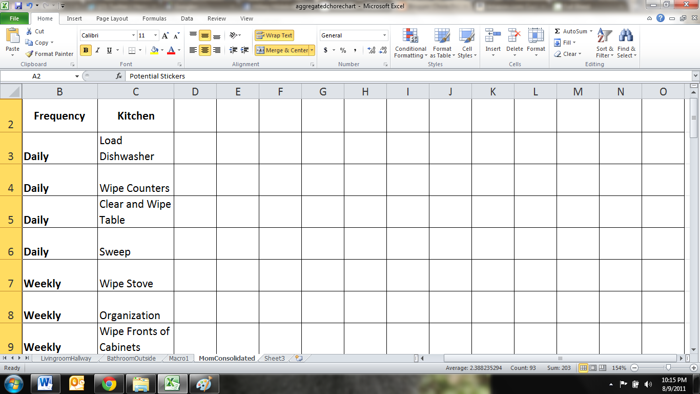 Chore Dork: Chore Charts, Revisited.