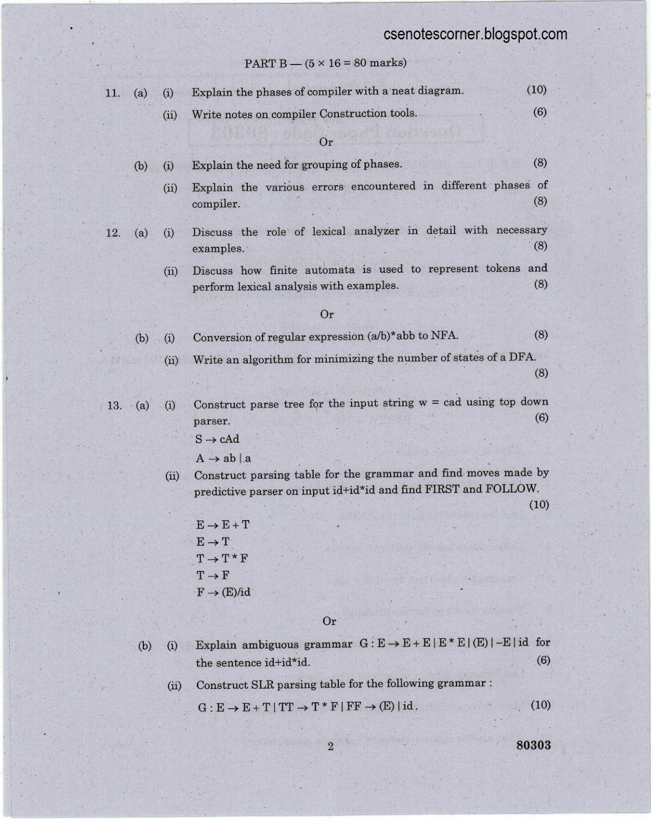 CSE Notes : CS6660 Compiler Design