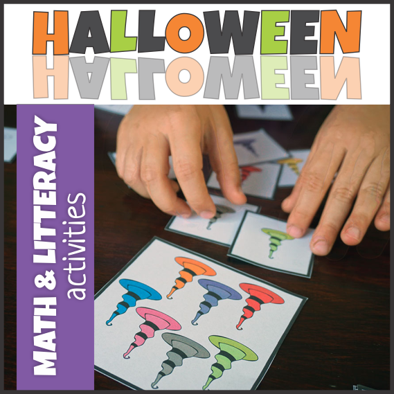 KM Classroom: Halloween Math and Literacy Centers Playing Cards + A Freebie