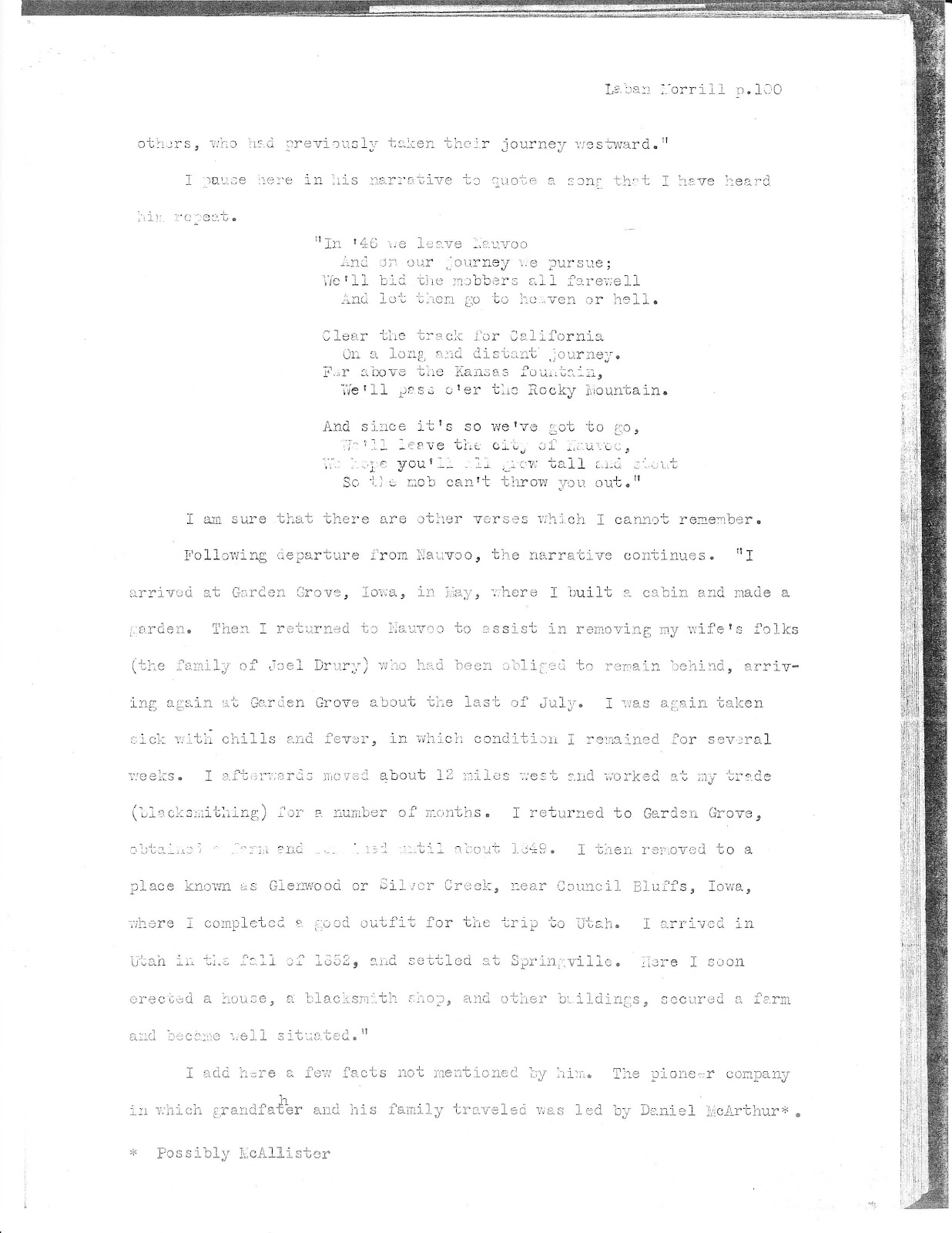 Our Kindred Dead: Life History of Laban Morrill