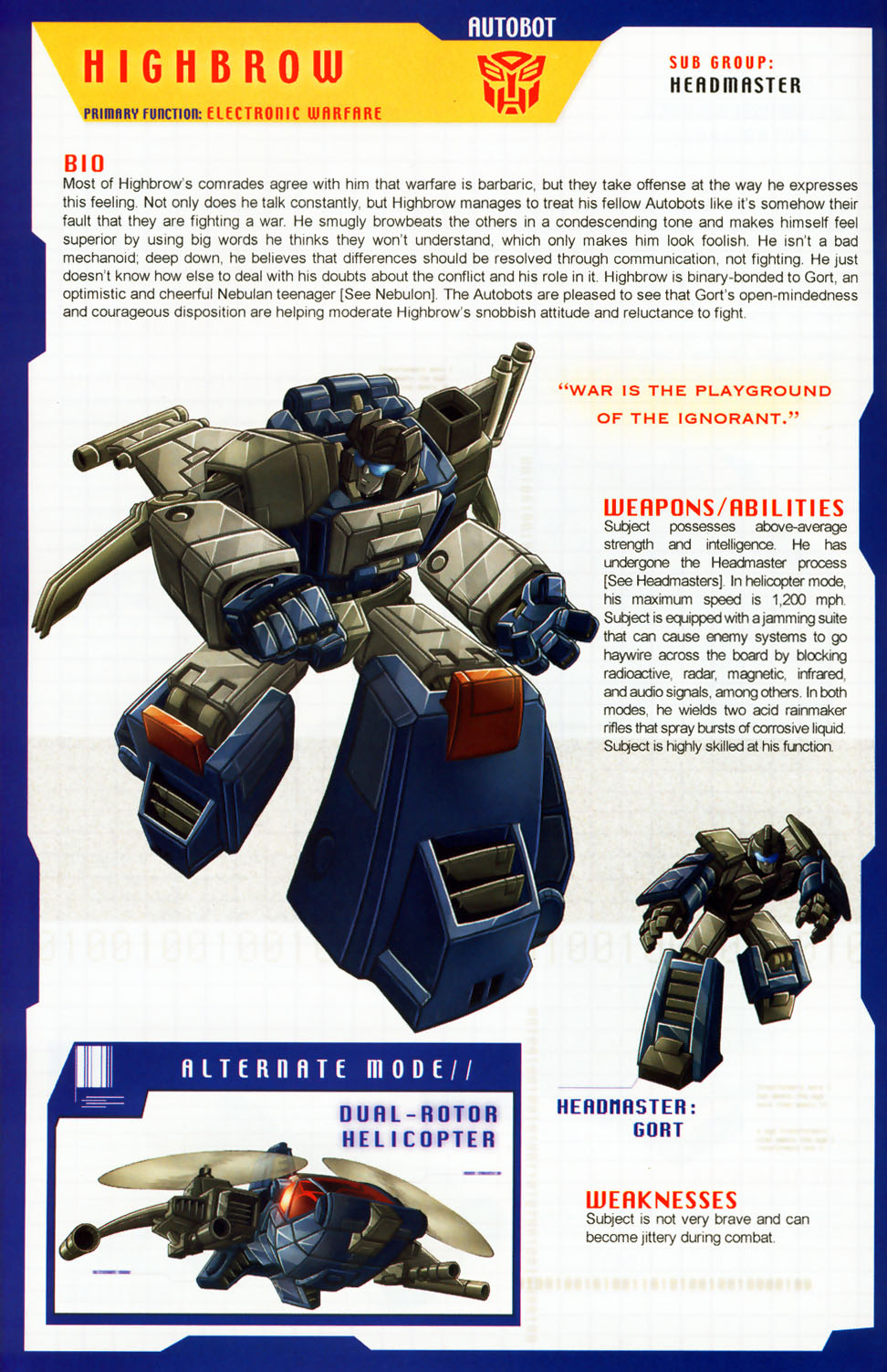 Transformer of the Day: Highbrow