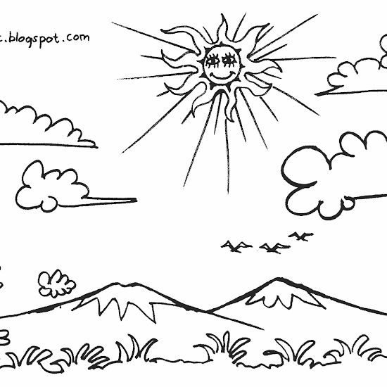 45+ Sketsa Pemandangan Langit