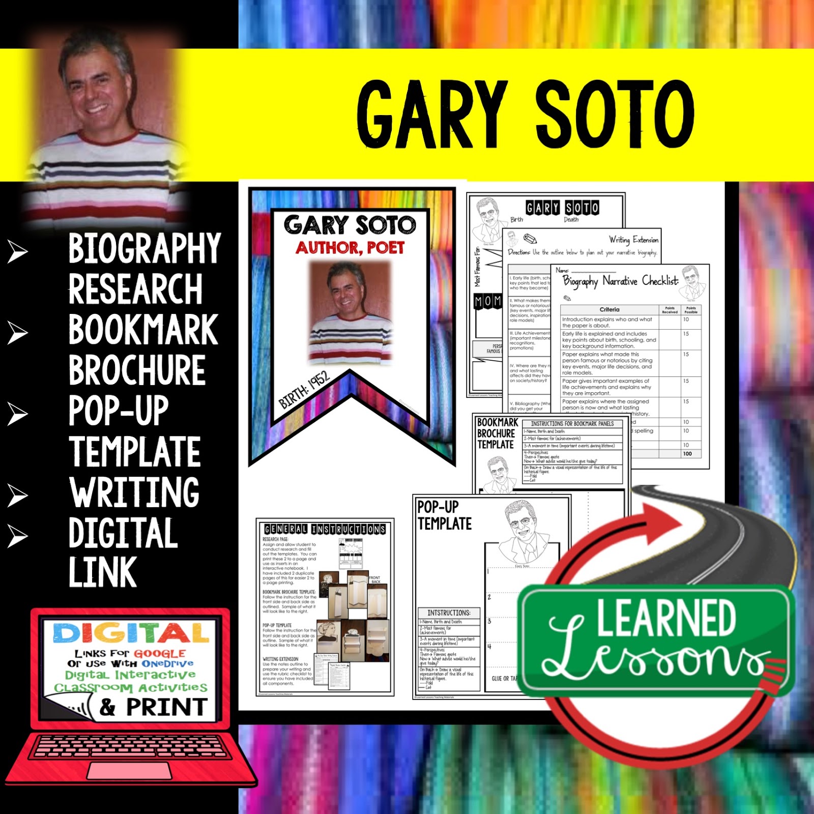 Hispanic History Biography Research, Bookmark Brochure, Pop-Up, Writing ...