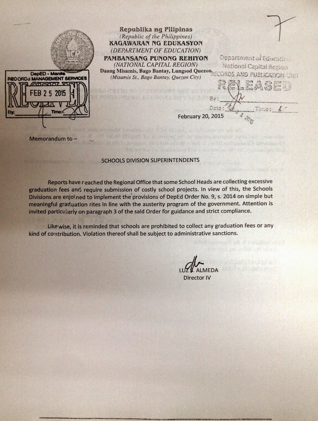 Department of Education Manila: Division Memorandum No. 132 ...