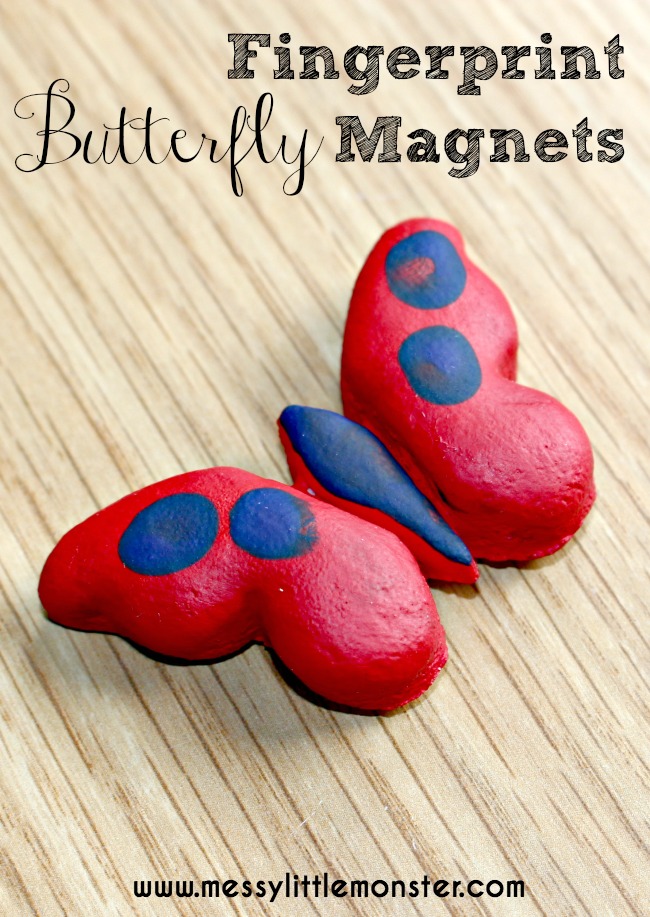 Fingerprint Butterfly Magnets - Messy Little Monster